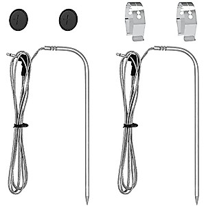 Meat Probe Kit for Masterbulit Gravity Series 560/800/1050 XL Digital Charcoal Grill and Smoker, Meat Probes with Clips and Gormmet 2-Pack