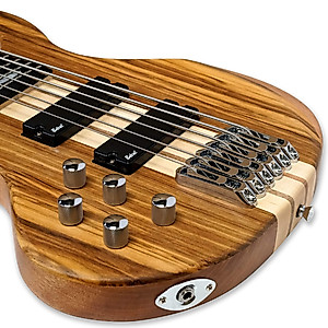 Left-handed 6 String Electric Bass Guitar Millettia Laurentii+Okoume body maple neck