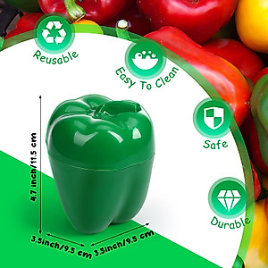 Tioncy 6 Pcs Chili Pepper Decoration Pepper Savers Green Pepper Storage Containers for Refrigerator Reusable Pepper Keepers Plastic Pepper Holder Organizer for Home Festival Kitchen Decorations