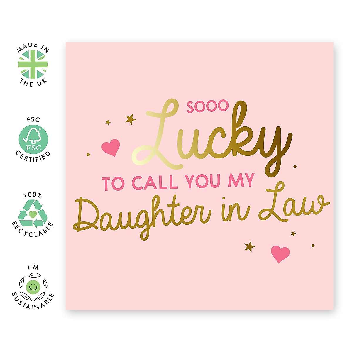 CENTRAL 23 - Cute Birthday Card for Daughter-in-Law - 'So Lucky To Call You My Daughter In Law' - Sweet Daughter In Law Birthday Cards - Ideal Birthday Cards for Her - Comes with Fun Stickers