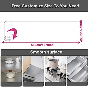 Kitchen Backsplash Wallpaper Stickers Peel and Stick Aluminum Foil Contact Paper