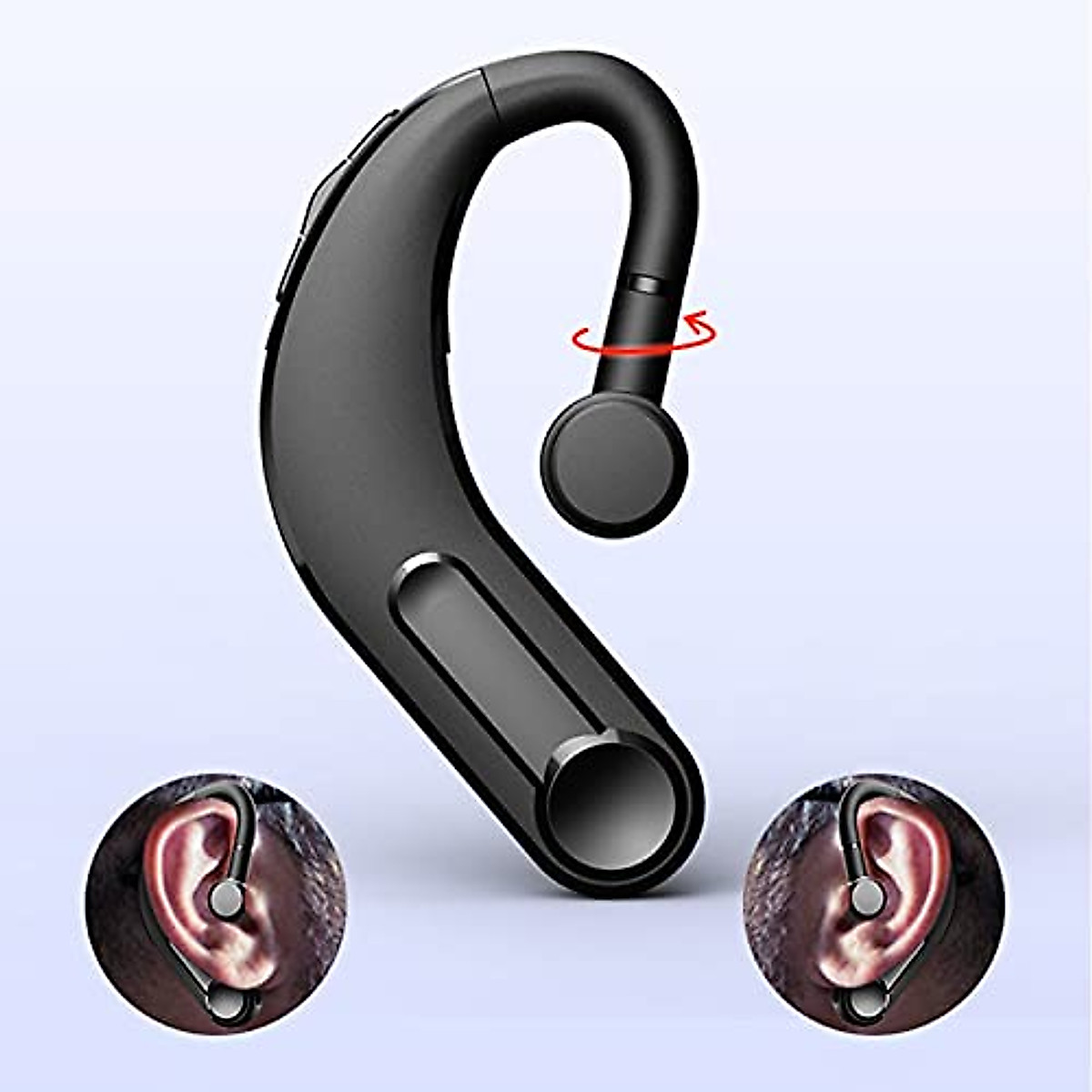 Gaweb Earphones, 1Pc M21 Wireless Earbud Hanging Ear Multifunctional Bluetooth 5.0 HiFi Stable Sports Headphone for Office - Black