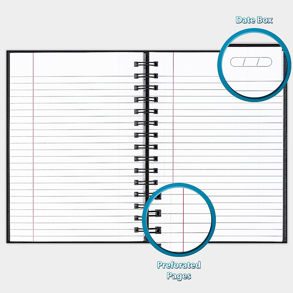 Cambridge Limited Notebook - 6 Pack of Hardcover Spiral Notebook for Business - Legal Ruled Lines - 5" X 8" Page Size - 96 Sheets for Women & Men