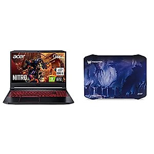 Acer Nitro 5 AN515-55-53E5 Gaming LP | Intel Core i5-10300H | NVIDIA GeForce RTX 3050 GPU | 15.6' FHD 144Hz IPS Dis | 8GB DDR4 | 256GB SSD | Wi-Fi 6-Acer Predator Alien Jungle pad
