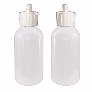 510 Central Boston Round Flip Top Pour Spout Cap 120mL (4oz, 2 Pack) LDPE Plastic Bottle Made In USA
