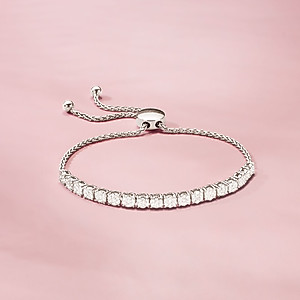 Ross-Simons 1.00 ct. t.w. Diamond Cluster Bolo Bracelet in Sterling Silver