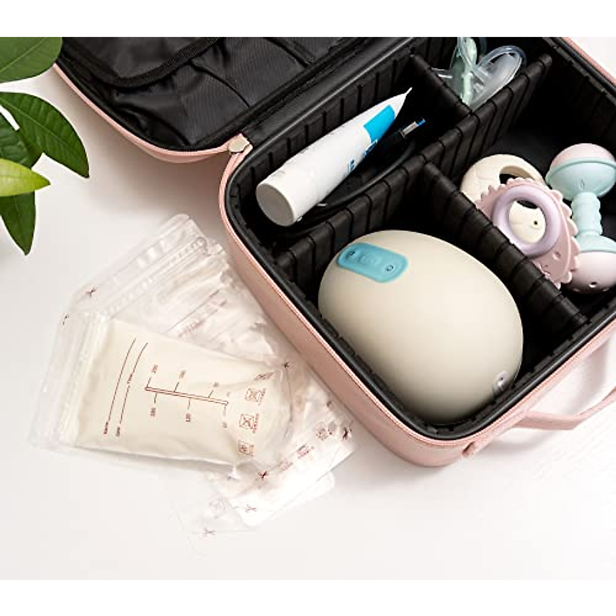 Wearable Breast Pump Bag, Compatible with Elvie and Willow Breast Pump, Hard Container Case Bag for Working Moms, Holds Pump Accessories, Milk Bags