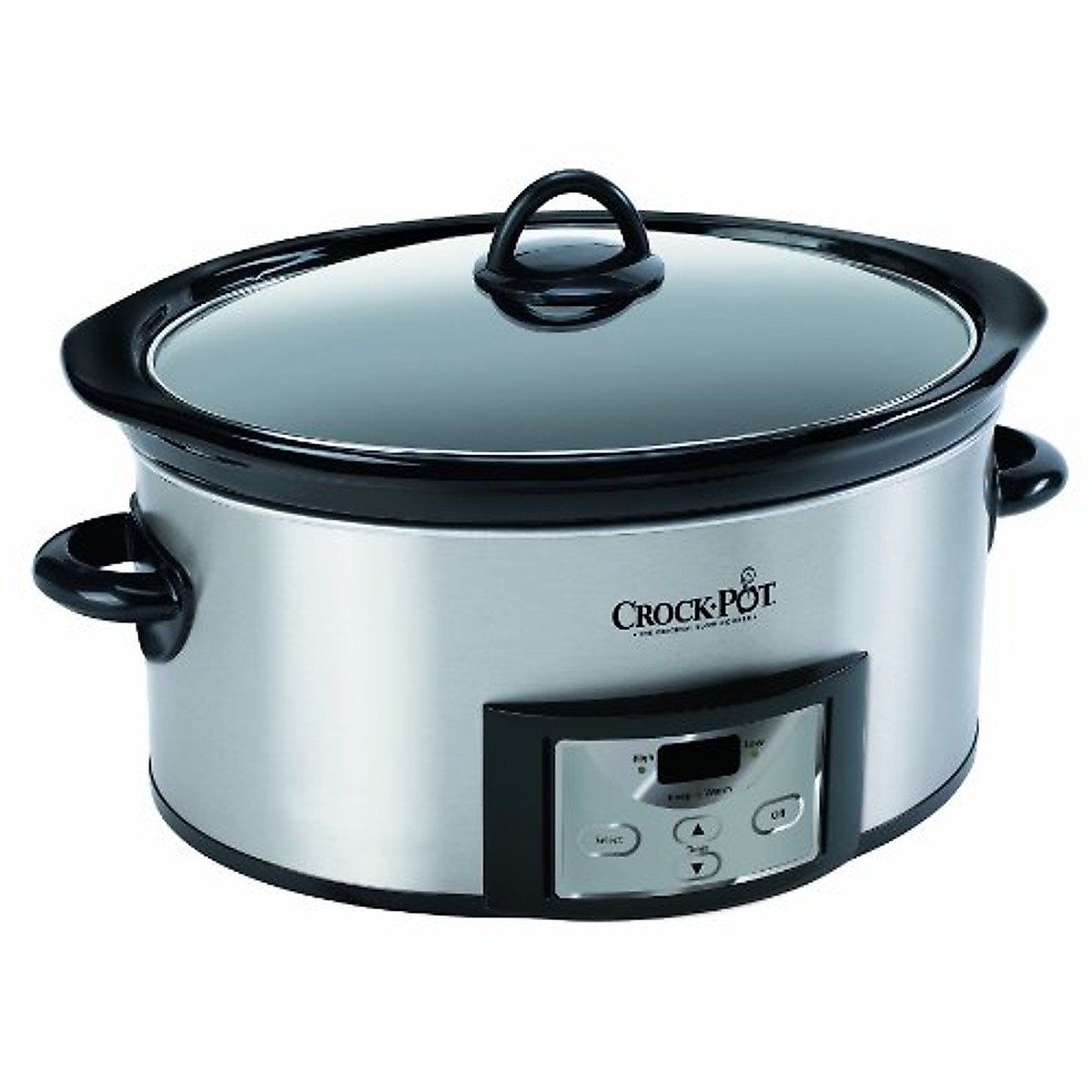 Crock-Pot 6-Quart Countdown Programmable Oval Slow Cooker with Dipper, Stainless Steel, SCCPVC605-S