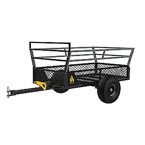 Gorilla Rugged Outdoor ATV Trailer with 1400 Pound Capacity, Removable Sides, and 3-in-1 Tailgate for Hauling Large Loads, Black