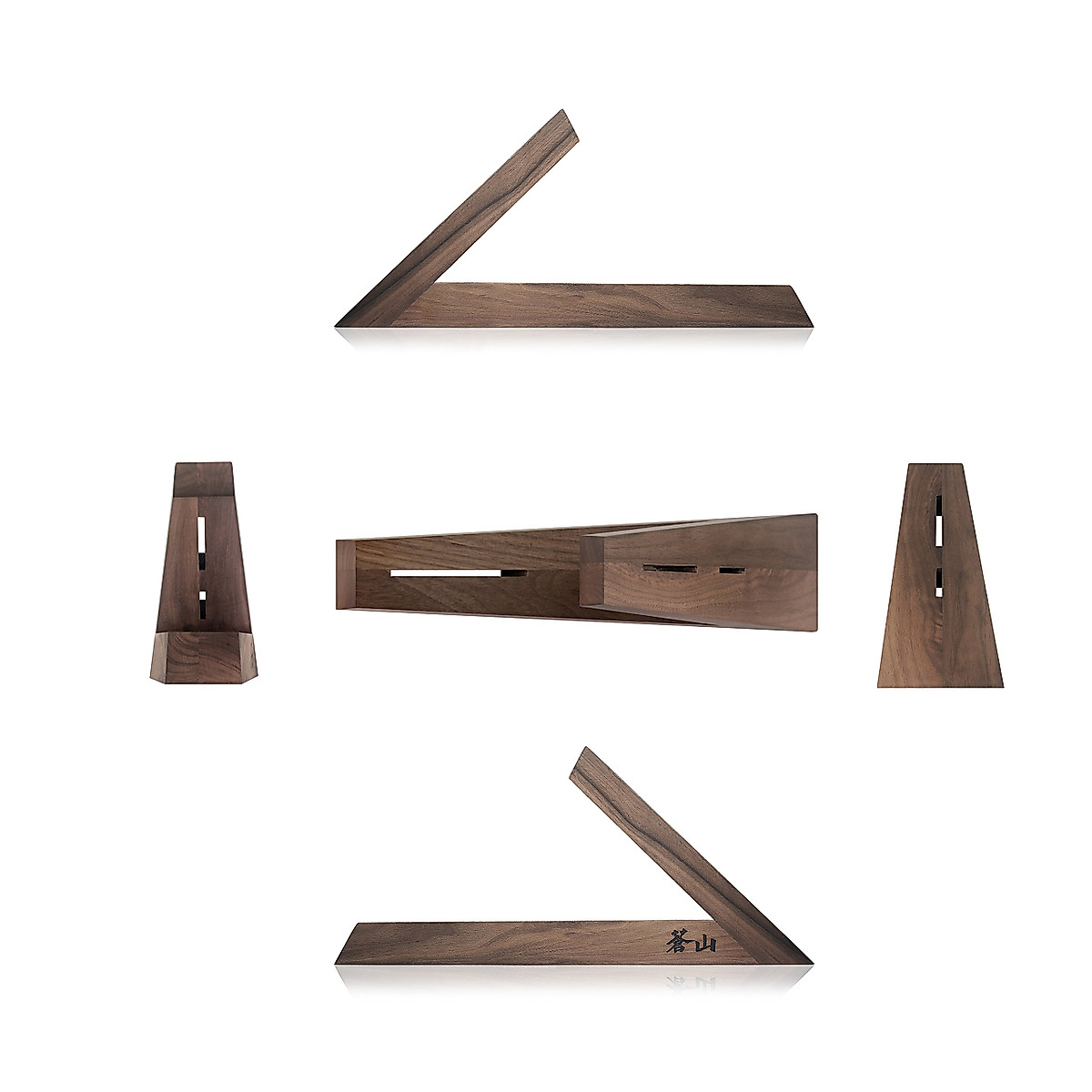 Cangshan 1021240 TAI triangle Walnut Wood Knife Block, Two Slots