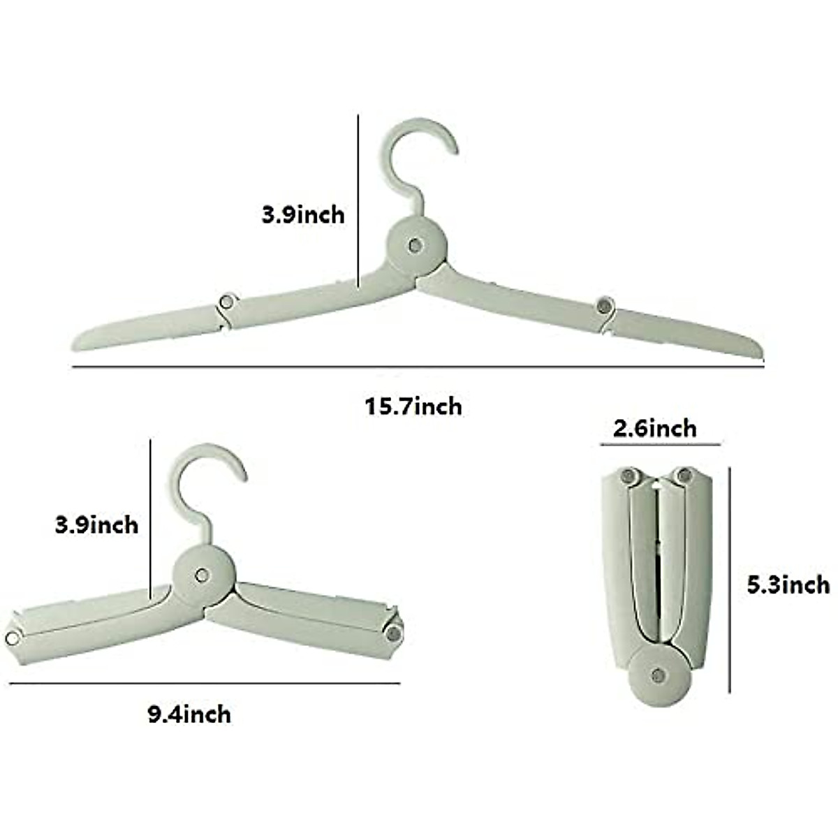 3 Travel Portable Folding Clothes Racks Mini Telescopic Clothes Racks, Folding Portable Plastic Foldable Hanger for Vacation and Camping (Green)