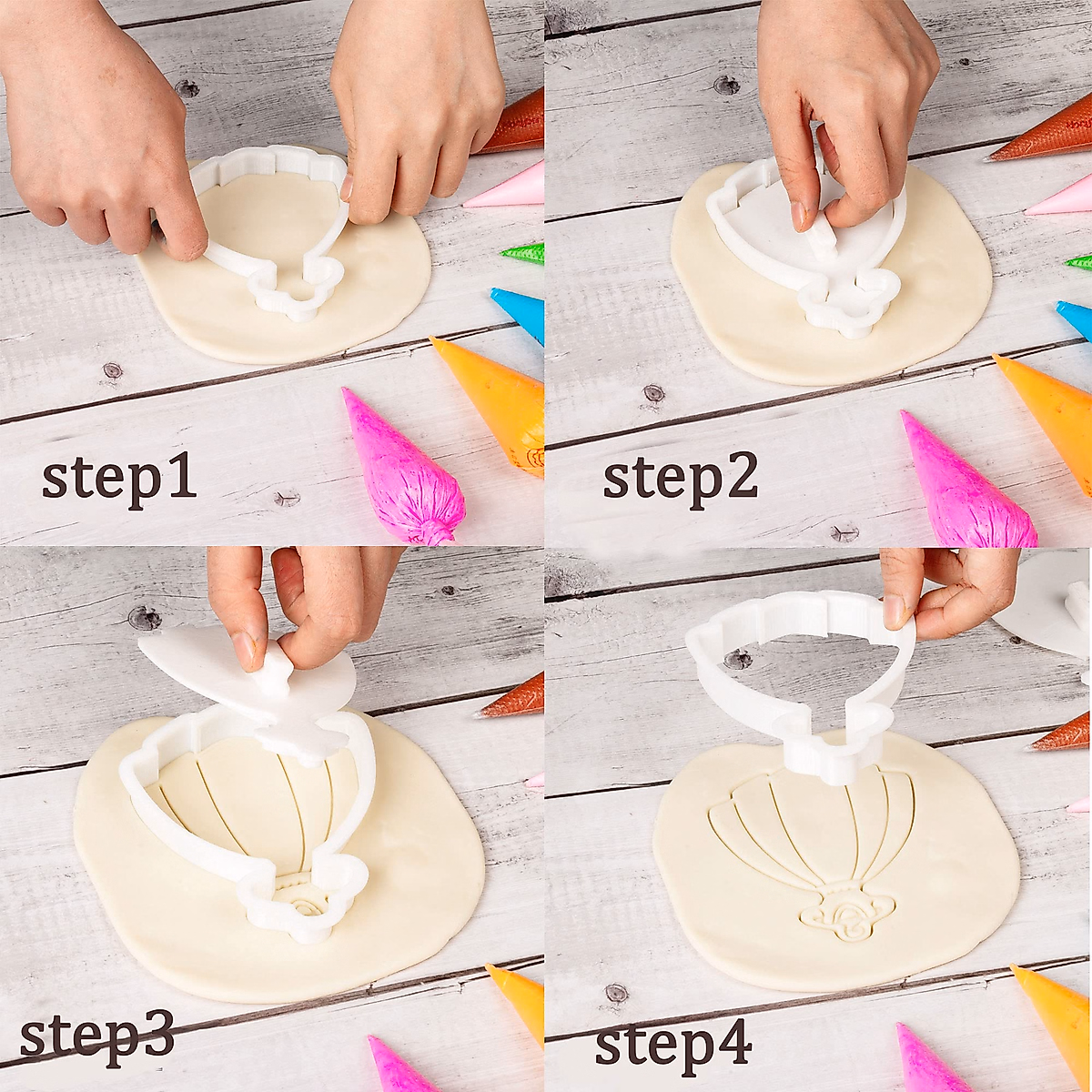 Flycalf Love Cookie Cutters with Plunger Stamps Handle Baking Dough Tools Wedding Cake Shapes PLA Accessories Cutter Molds for Birdesmaid Decorative Party 3.5" Kitchen Supplies