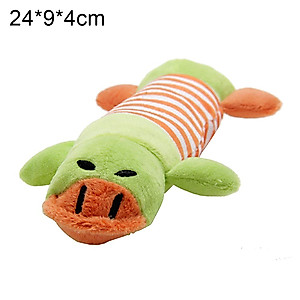 N/ hionre Sound Squeaky Interactive Toys for Pets, Cute Duck Plush Doll Molar Chew Bite-Resistant Toy for Pet Dog Cats Green