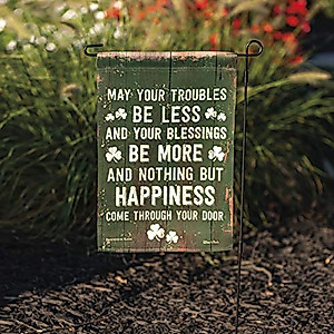 Primitives by Kathy May Your Troubles Be Less Garden Flag Green 12 inches x 18 inches