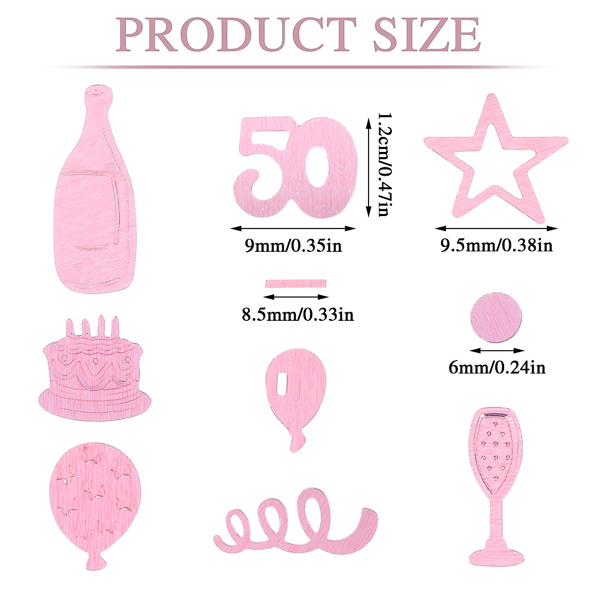 Thinp 3000 Pcs Birthday Confetti, Number 60 Happy Birthday Table Confetti Birthday Cake Confetti Pink Birthday Confetti Table Scatter Decorations for Birthday Wedding Anniversary Party Supplies (50)