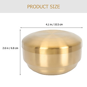 Vaguelly 2pcs Bowl with Lid, 10cm Double Walled Stainless Steel Bowls Korean Rice Bowl Small Soup Bowl, Stackable Metal Serving Bowl for Dips, Snacks, Cereal