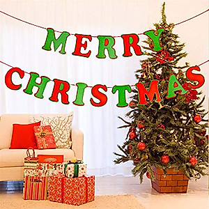 Merry Christmas Letter Banners Bunting Garland Wall and Door Hanging Decoration Xmas Tree Ornaments Home Party Christmas Decor