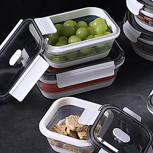 CAMPWOLF Collapsible Food Storage Containers with Lid,Set of 4,Microwave Freezer Dishwasher Safe,BPA Free, Leakproof (Rectangular)