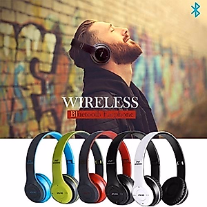 NCR P47 5.0+ EDR Wireless Rechargeable Bluetooth Over-Ear Headphones, Foldable Headset with Mic (Black)