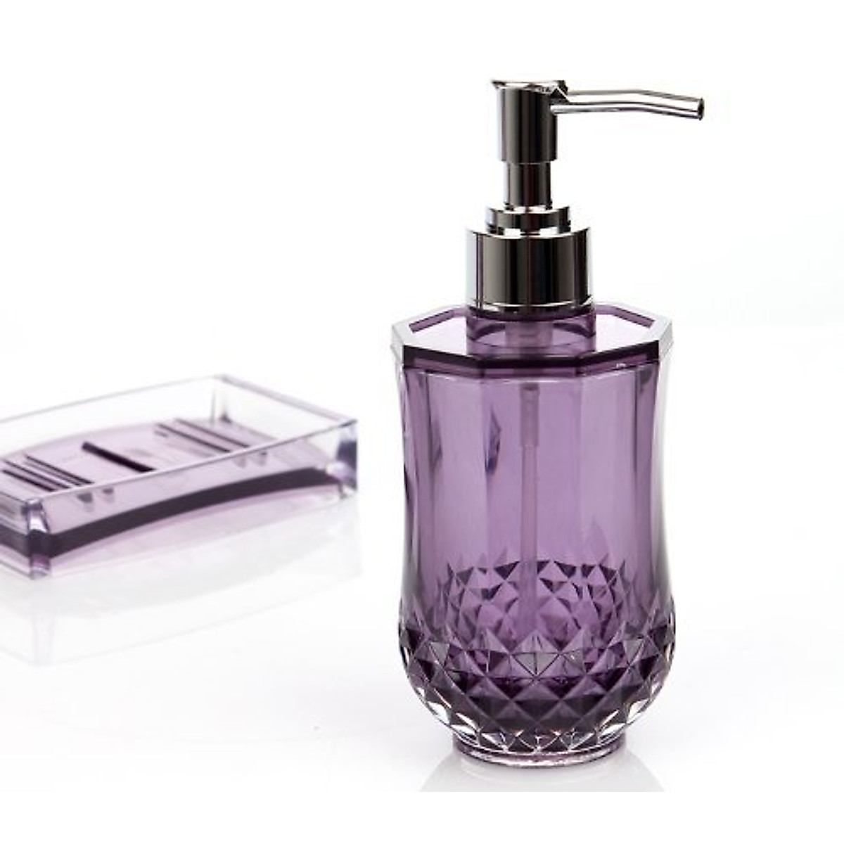 JynXos 5PC Set Acrylic Bathroom Accessories Bathroom Set Glamarous Purple