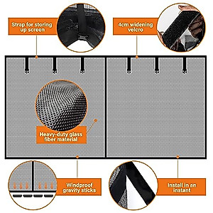 Garage Door Screen for 1 Car 9x7Ft - Magnetic Closure, Reinforced Fiberglass Mesh, Heavy Duty Weighted Bottom, Hands-Free Operation, Easy Assembly & Pass-Through