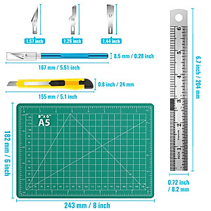 DIYSELF Exacto Knife Set, 2 Pcs Craft Knife with 40 Pcs Hobby Knife Replacement Blades, Hobby Knife Kit for Scrapbooking, Stencil, Fondant, Paper, Sharp Precision Knife for Art Carving