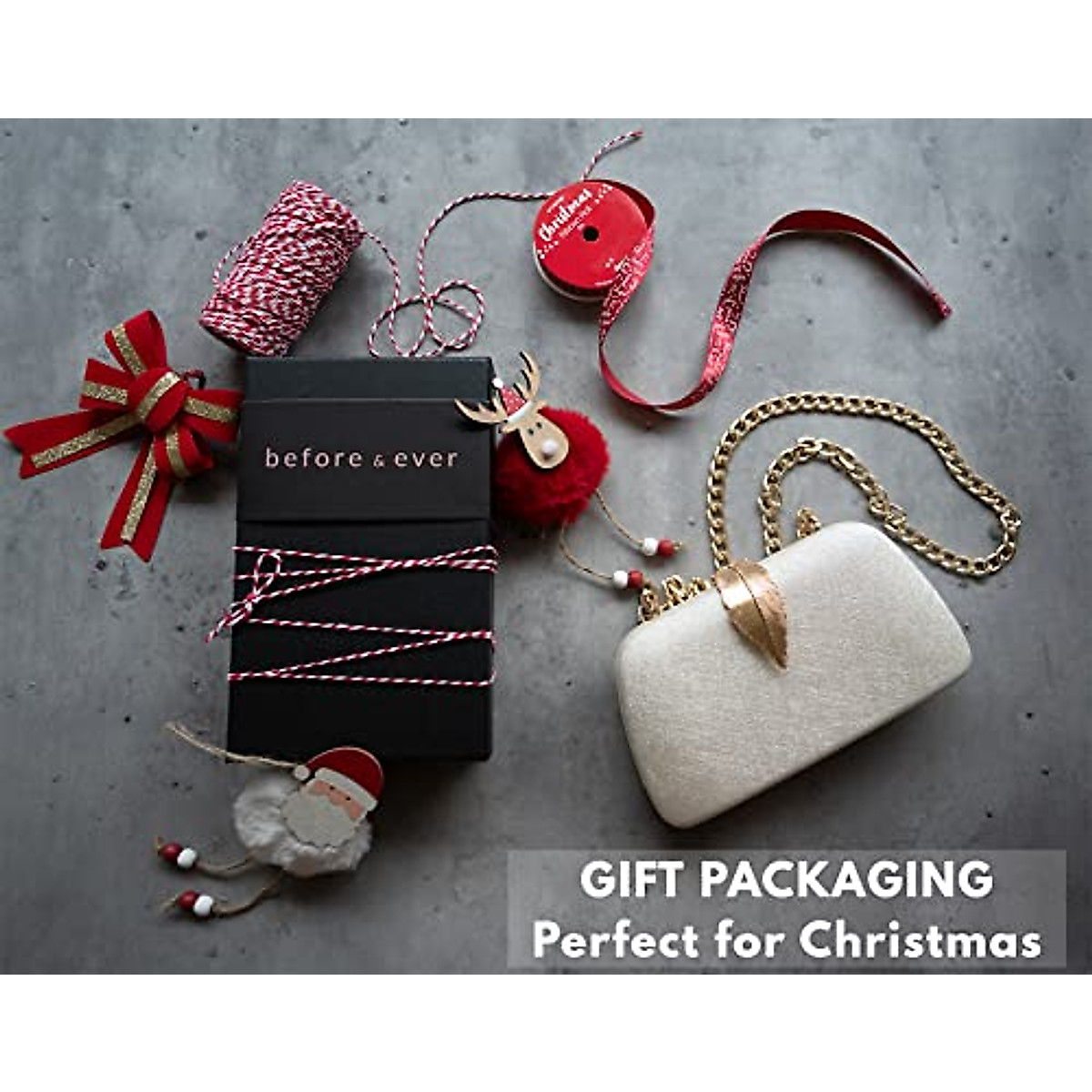 Before & Ever Evening Bag - Small Clutch Purses for Women Wedding - Women's Evening Handbags - Women's Clutch Handbags Formal Crossbody Evening Clutch - Sparkly Womens Clutch Purse Pearl Shimmer