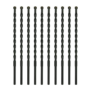 Sabre Tools 3/16 Inch x 5-1/2 Inch Masonry Drill Bit, 10-Pack Concrete Drill Bit, Carbide Tipped for Concrete, Brick, Stone, Half Flat Shank, Impact Performance (3/16" x 5.5", 10)