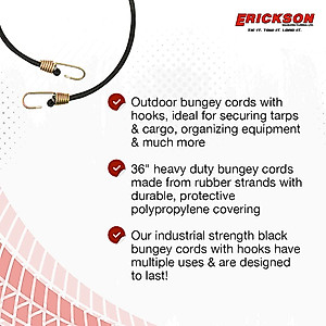 Erickson 06845 Black 36" Industrial Bungey Cord, (Pack of 4)