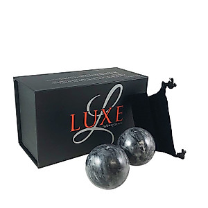 Luxe Whiskey Stones - Set of 2 Marble Chilling Spheres in Gift Box with Velvet Storage Bag