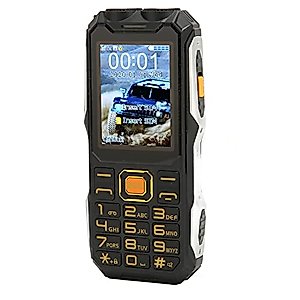 Septpenta 2G Unlocked Phone, 2.4in HD Screen Dual SIM Big Button 0.3MP Voice Changing Function Multifunctional Cell Phone, 16800mAh SOS Function Dual LED Big Flashlight for Seniors(Black)