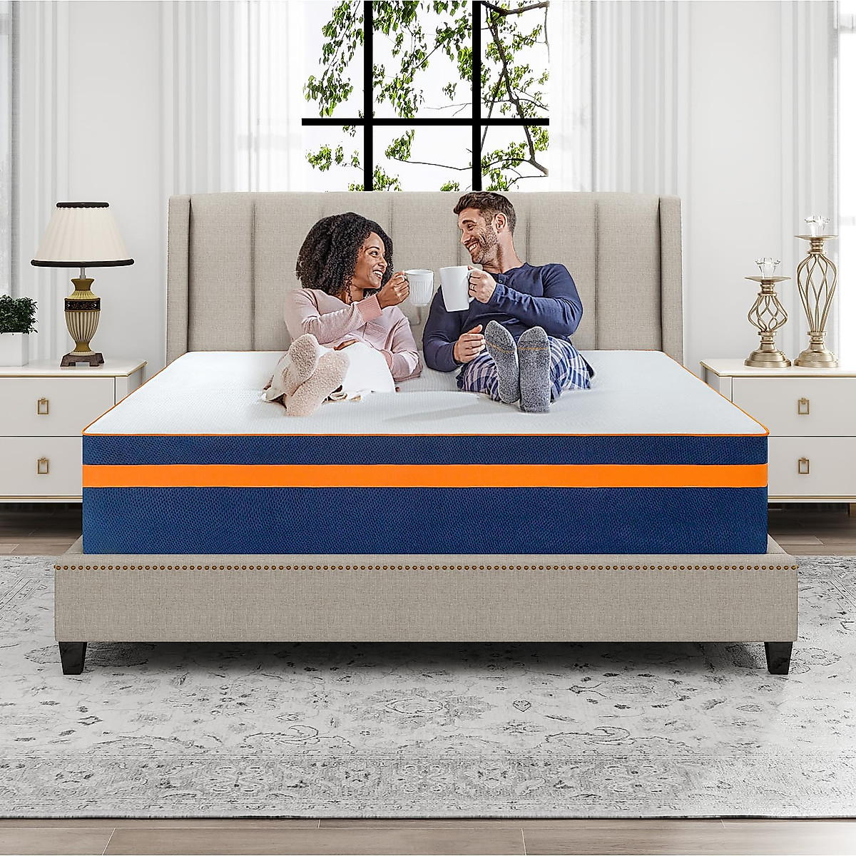 Memory Foam Mattress 14 Inch King Size, Medium Firm Cool Gel Foam Mattress with Breathable Soft Fabric Cover, CertiPUR-US Certified, Made in USA, Supportive & Pressure Relief Mattress