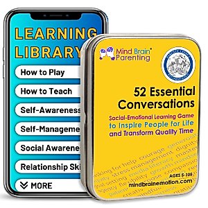 Mind Brain Emotion 52 Essential Conversations for Home, Therapy, Speech, School Classroom - Conversation Cards for Kids, Family, Teacher & Counselor to Build Growth Mindset & Communication Skills