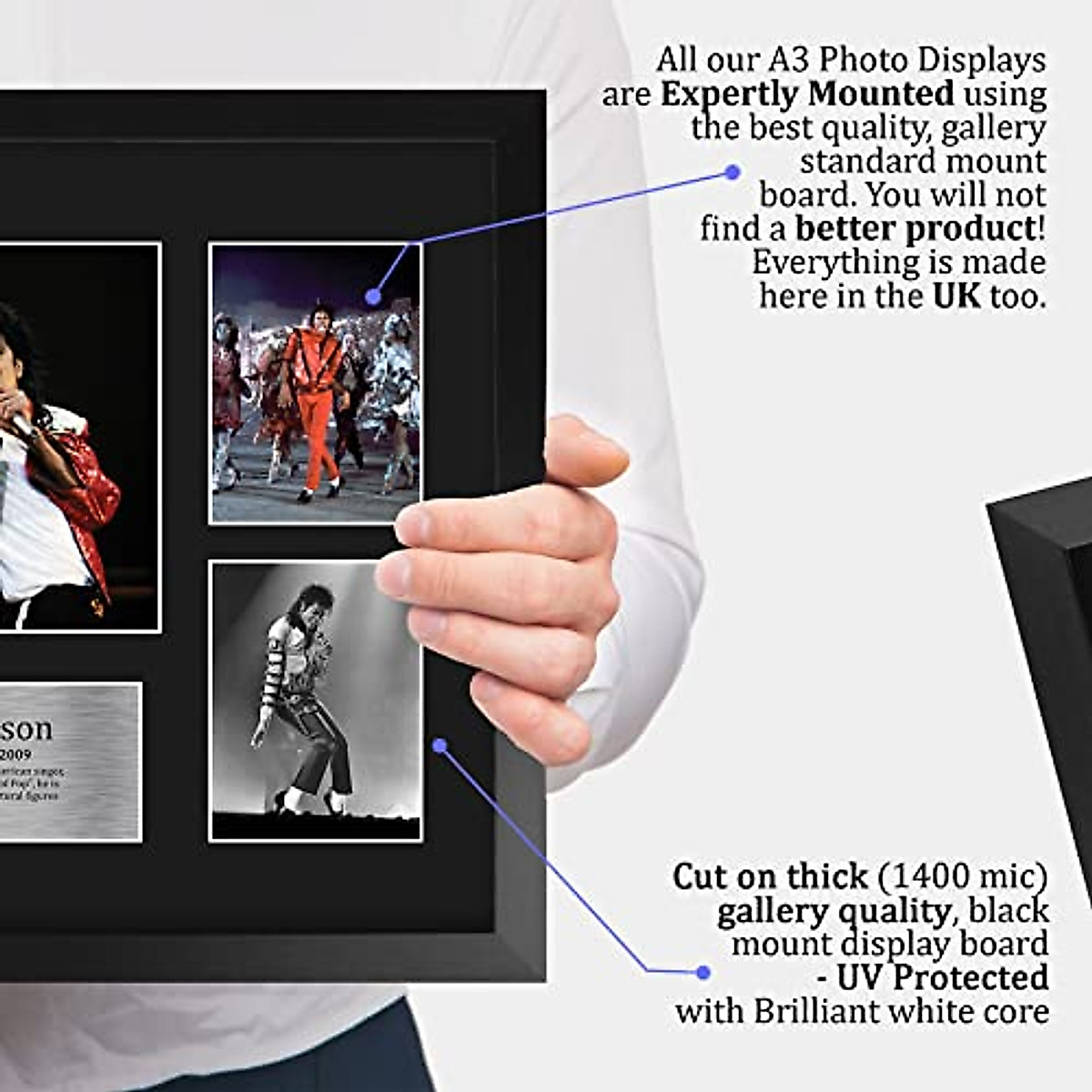 HWC Trading Michael Jackson Musician 16 x 12 inch (A3) Printed Gifts Signed Autograph Picture for Music Memorabilia Fans - 16" x 12" Framed