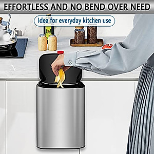 Kitchen Hanging Compost Bin, 8L/2.11GAL Stainless-Steel Small Trash Can with Lid for Counter Top & Under Sink, 2 in 1 Detachable Indoor Compost Bin for Cupboard/Kitchen/Bedroom/Camping