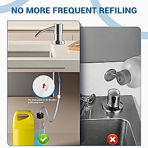 Sink Soap Dispenser Extension Tube Kit 47" Come with Kitchen Dish Dispenser Pump (White)