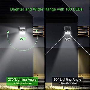 RXF LED Solar Light Outdoor Solar Garden Lamp PIR Motion Sensor,3 Working Modes Solar Wall Light with IP65 Waterproof Safety Light, Suitable for Courtyard Garage Deck,2pcs