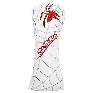 PU Leather Spider Embroidery Golf Club Head Covers for Taylormad Driver Fairway Woods Hybird (White Driver Cover)