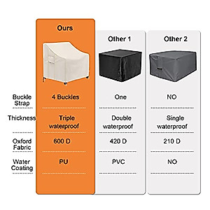 ZEJUN Patio Chair Covers, 2 Pack- Waterproof Patio Furniture Cover, 600D Durable Lounge Deep Seat Covers - 37''Lx40''Dx30''H, UV & Rip & Fade Resistant Covers for Patio Garden Lawn Sofa Wicker Chair