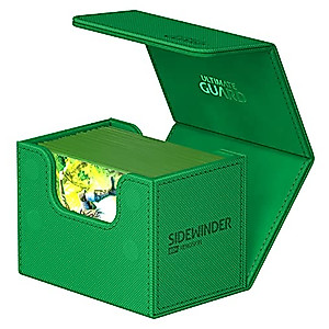 Ultimate Guard Sidewinder 80+, Deck Box for 80 Double-Sleeved TCG Cards, Green, Magnetic Closure & Microfiber Inner Lining for Secure Storage