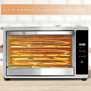 HOMOKUS Food Dehydrator 9 Stainless Steel Trays, Large Food Dehydrator Machine Usable Area up to 13.4ft², 650W Digital Touch Control Food Dryer Dehydrator with 24hrs Timer & up to 176℉ Temperature, Fruit Dehydrators for Food and Jerky, Dog Treats, Meat, V