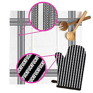Twisted Wares Funny Kitchen Dish Towels with Sayings for Women, Fuc$ity Fu$k Stripe Illusion Flour Sack Dishtowels, 27 inch by 27 inch, 100% Cotton, Funny Gift for Adults