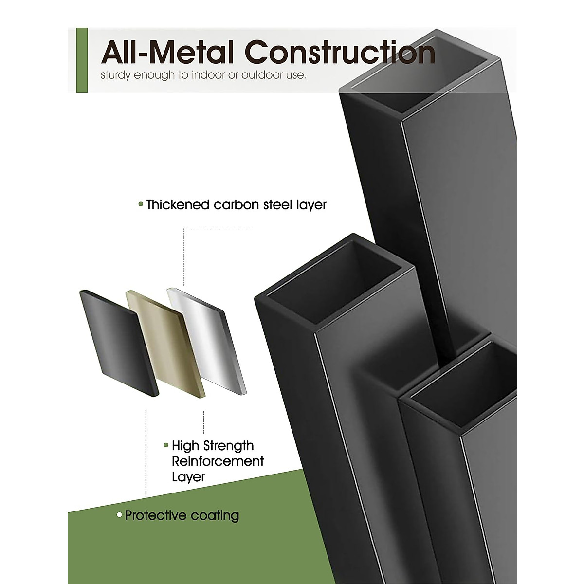 SereneHome Garden Tool Organizer – Heavy-Duty Carbon Steel Storage Rack for Garage, Shed & Yard – Rust-Resistant, Holds 100+ lbs of Garden & Lawn Tools – Black