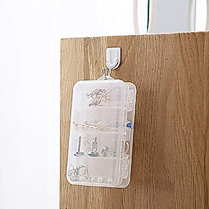 UUYYEO 2 Pcs Clear Plastic Double Layer Jewelry Boxes Organizer Storage Container for Earrings Necklaces Hair Clips Grey