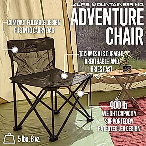 ALPS Mountaineering Adventure Folding Camping Chairs - Durable Mesh Fabric Over Powder Coated Aluminum with Simple Compact Design and Shoulder Carry Bag, Charcoal