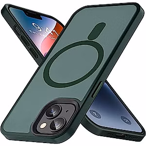 LANDEE Magnetic for iPhone 13 Mini Case Mag Safe Case Wireless Charging Cover Matte Matte Green