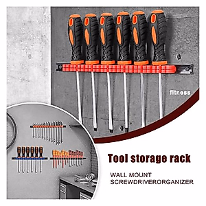 Plastic Wrench Screwdriver Organizer Rail Rack Storage Holder Garage Workshops Hardware Tool Display Hanger ABS Wall Mount(Red)