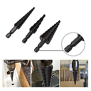 Hex Handle Step Drill Bit, Heat Treatment Step Drill Bit Non Slip for Metal