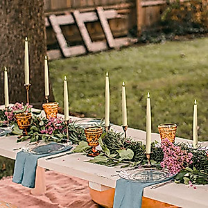 LampLust Flameless Candles with Remote Battery Operated Flickering Flameless Candles, 9in LED Candles, Ivory Real Wax, Wedding Decor, Valentine, Mantel and Farmhouse Home Decorations, Set of 4