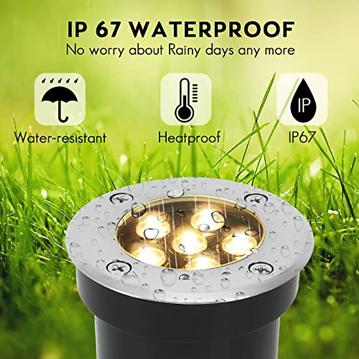 ACHENGE In-ground Lights Landscape Light 4 Pack 6w 12v Low Voltage LED Well Light Waterproof IP67 Pathway Lights Outdoor spotlights Trees Flags for Garden,Yard,Tree